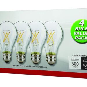 Satco S21713 7.5W; A19 LED; Clear; 2700K; Medium Base; 120V; 16 Bulbs