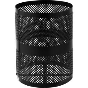 Global Industrial 36 Gallon Thermoplastic Coated Perforated Receptacle w/Dome Lid, Black