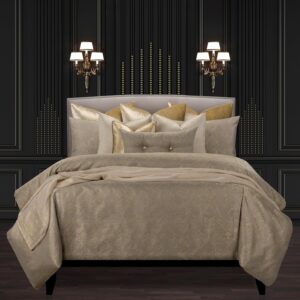 Overstock F Scott Fitzgerald Jazz Club Bronze Luxury Duvet Cover and Insert Set King 6 Piece