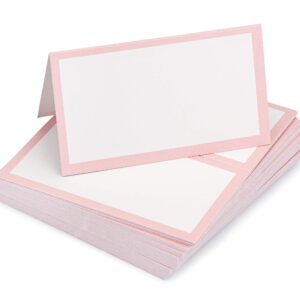 Tented Place Cards - 50 pack - Folded Place Cards are ideal for Wedding Place Cards, Buffet food label, Banquet tables, Cocktail Parties, and Name Cards. Made of 14 pt. Matte Card Stock.