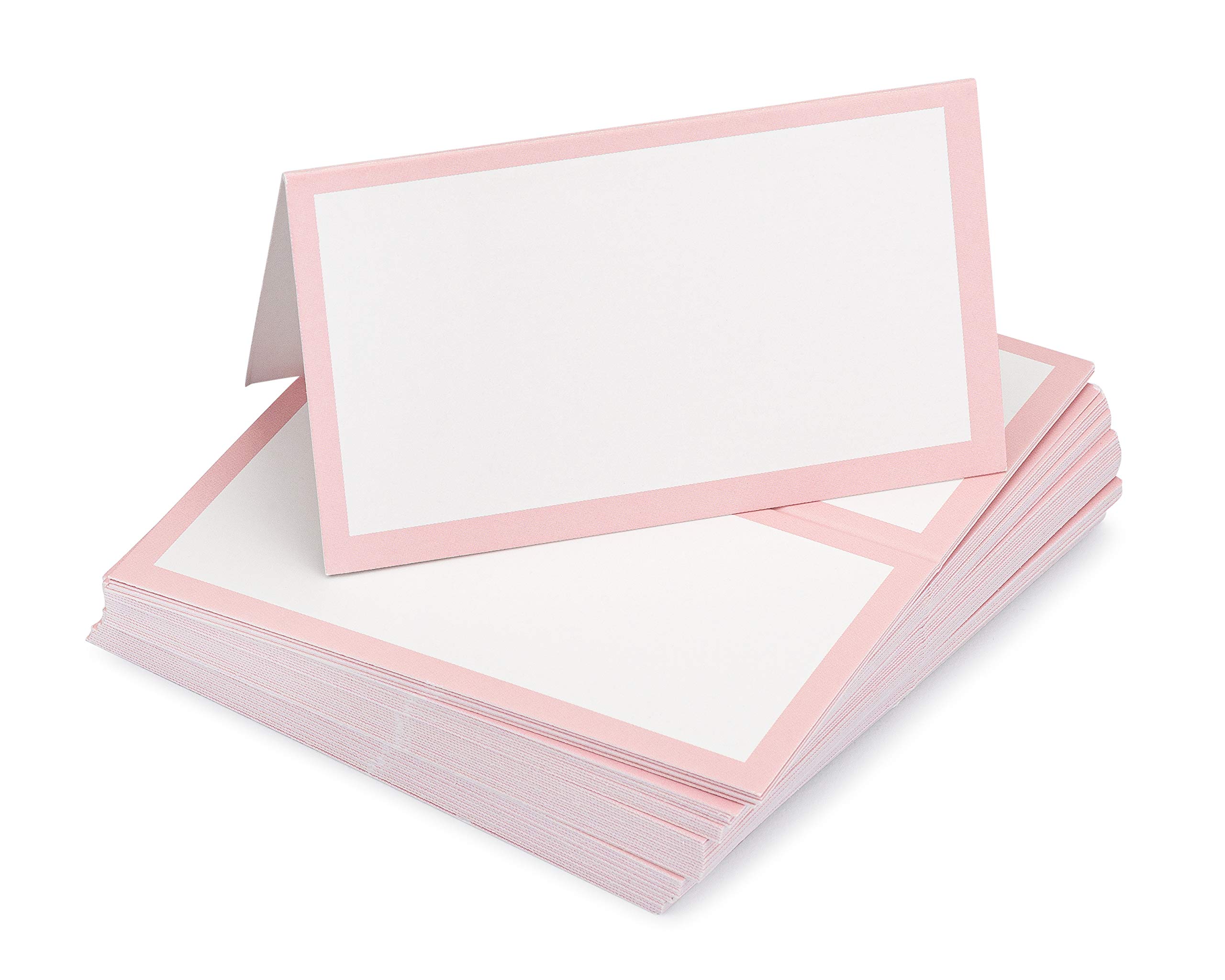 Tented Place Cards - 50 pack - Folded Place Cards are ideal for Wedding Place Cards, Buffet food label, Banquet tables, Cocktail Parties, and Name Cards. Made of 14 pt. Matte Card Stock.