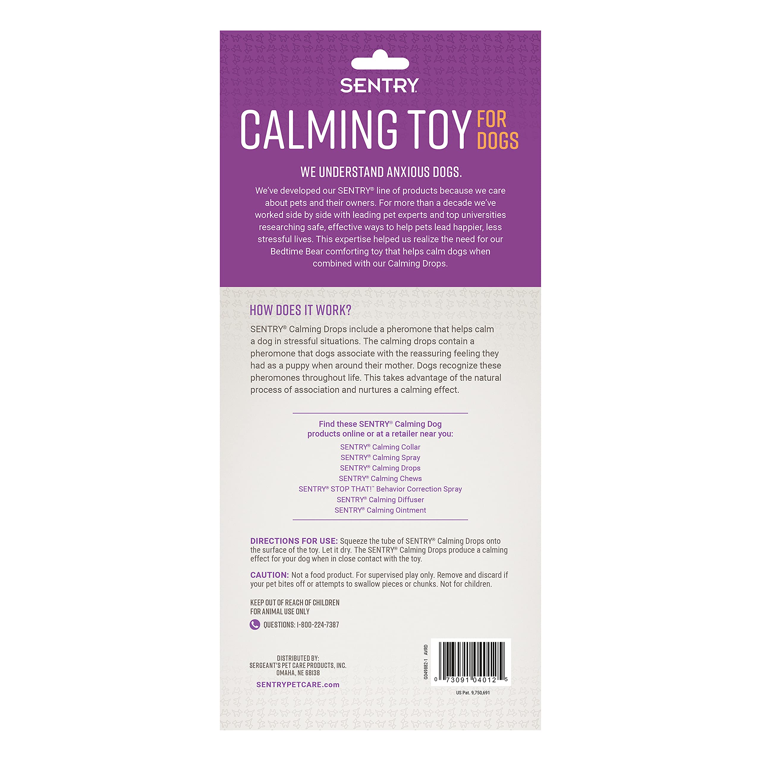 SENTRY PET Care SENTRY Calming Toy for Dogs, One Calming Drop Application Included