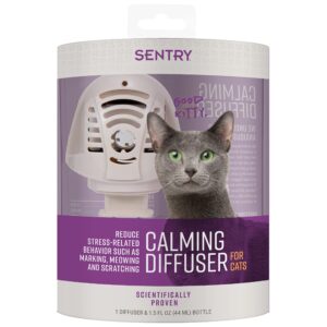 sentry calming diffuser for cats, plug-in cat pheromone diffuser, reduces stress and bad behavior, 30-day release