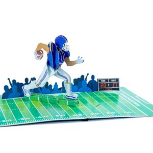 WOWPAPERART Touchdown Football Player - 3D Pop Up Greeting Card For All Occasions - Love, Birthday, Christmas - Personalized, Thick Envelope