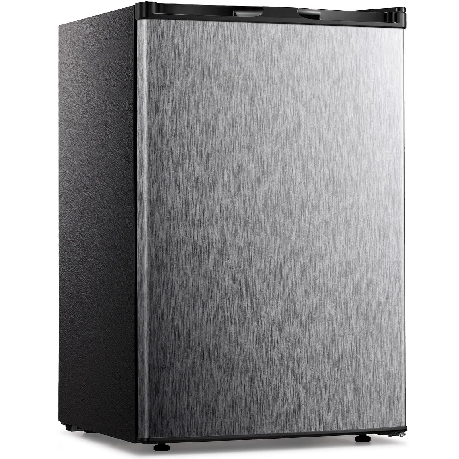 Kismile Small Freezer Upright, 3.0 Cu.ft Mini Freezer with Adjustable Thermostat, Removable Shelves, Reversible Single Door, Stand Up Freezer for Bedroom/Home/Dorms/Apartment (Stainless Steel)