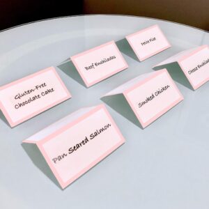 Tented Place Cards - 50 pack - Folded Place Cards are ideal for Wedding Place Cards, Buffet food label, Banquet tables, Cocktail Parties, and Name Cards. Made of 14 pt. Matte Card Stock.