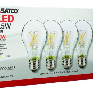 Satco S21713 7.5W; A19 LED; Clear; 2700K; Medium Base; 120V; 16 Bulbs