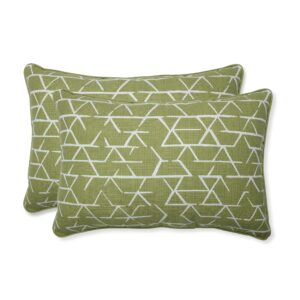 pillow perfect outdoor/indoor fortress kengo artichoke oversized lumbar pillows, 24.5" x 16.5", green, 2 pack