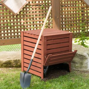 leisure season cb2730-i outdoor-composting-bins, medium brown