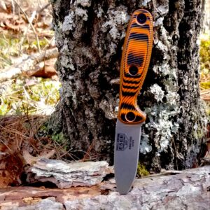 ESEE Xancudo S35V, Orange/Black G-10 3D Handle, Black Sheath (Orange/Black G-10, No Hole)