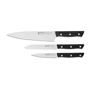 henckels everedge dynamic razor-sharp 3-piece kitchen knife set, chef knife, paring knife, utility knifestarter set, german engineered informed by 100+ years of mastery