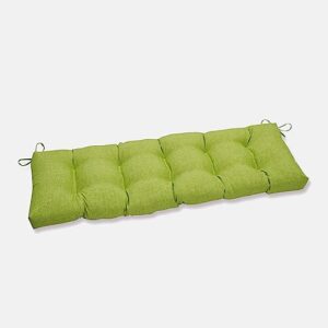 pillow perfect pompeii solid indoor/outdoor wicker patio sofa/swing cushion tufted, weather and fade resistant, 18" x 56", green