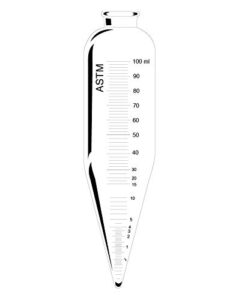 oil centrifuge tube - 6 inch short cone 100ml capacity with extra lines