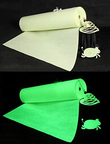 Glow in The Dark Fabric, Luminescent Phosphorescent Fabric, Glow Material for Clothes, Hats, Garments and Multiple Usage, Glows up to 5 Hours (39 x 53 inch)