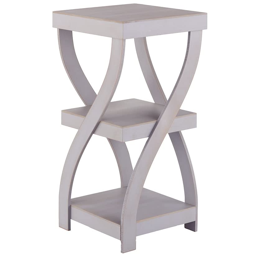 The Lakeside Collection Twisted Side Table Rustic Gray