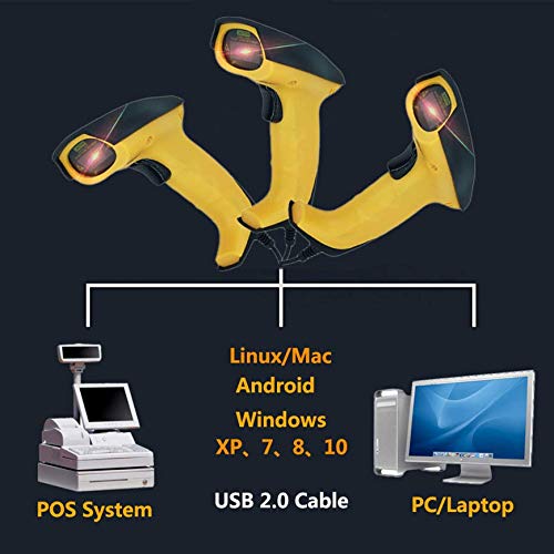 HENCODES Handheld QR Code Scanner,USB 2.0 Cable,Plug and Scan Type,Powerful 2D Decode Abilities for Reading Tiny and Complicated DPM Codes on PCB Board BQ-6200