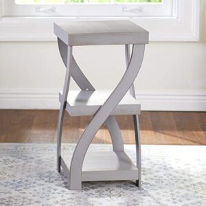 The Lakeside Collection Twisted Side Table Rustic Gray