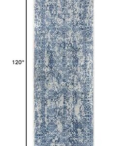 nuLOOM Odell Faded Vintage Runner Rug, 2' 6" x 10', Light Blue