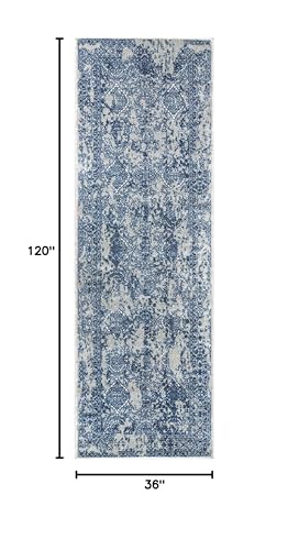 nuLOOM Odell Faded Vintage Runner Rug, 2' 6" x 10', Light Blue