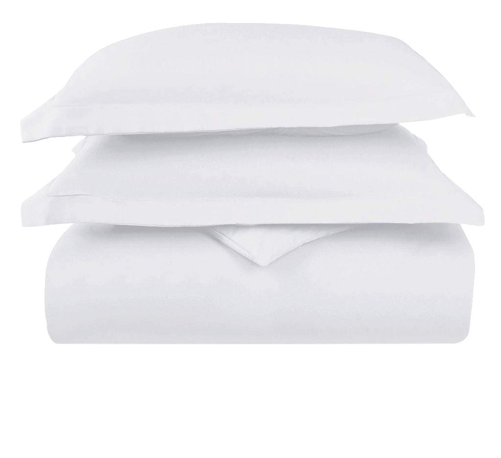 Pizuna Pure 100% Cotton King Duvet Cover Set, 1000 Thread Count Long Staple Cotton Thick Sateen Weave with Button Closure (Combed White Cotton Duvet Cover King)