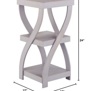 The Lakeside Collection Twisted Side Table Rustic Gray