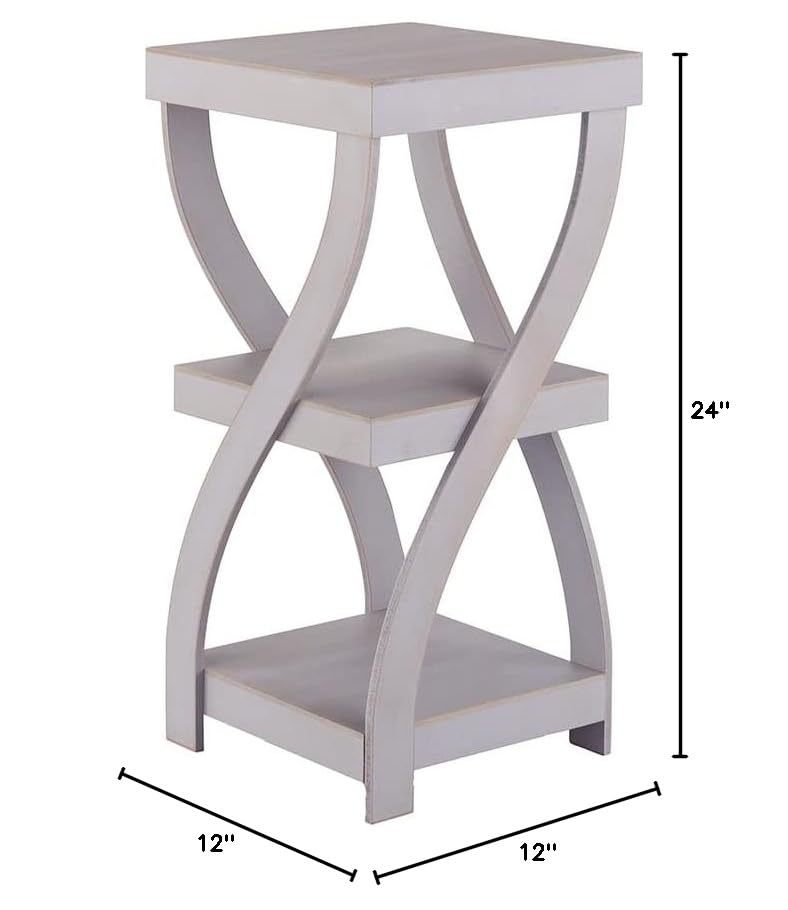 The Lakeside Collection Twisted Side Table Rustic Gray