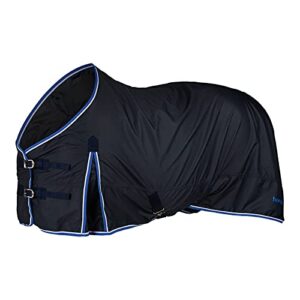 horze glasgow lightweight waterproof horse turnout blanket (100g fill) - dark blue - 81 in