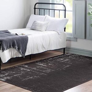 rugs.com valencia collection area rug – 4' x 6' charcoal low rug perfect for entryways, kitchens, breakfast nooks, accent pieces