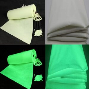 Glow in The Dark Fabric, Luminescent Phosphorescent Fabric, Glow Material for Clothes, Hats, Garments and Multiple Usage, Glows up to 5 Hours (39 x 53 inch)