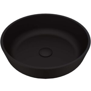 vigo modus 16.5 inch diameter over the counter freestanding matteshelltm round vessel bathroom sink in black - sink for bathroom vg07113