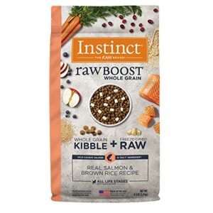 instinct raw boost whole grain real salmon & brown rice recipe natural dry dog food, 4.5 lb. bag