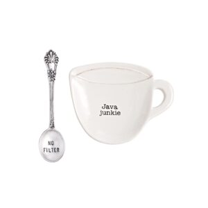 mud pie home kitchen circa coffee break coffee mug spoon rest sets 42600445 (java junkie)