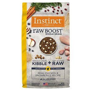 instinct raw boost whole grain real chicken & brown rice recipe natural dry dog food, 4.5 lb. bag