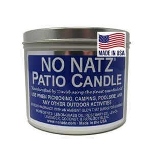 no natz | 16oz. outdoor patio wood wick candle | 60-hour burn | ambient glow | hand-crafted fresh fragrance (tin)