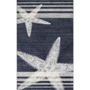 nuLOOM Thomas Paul Starfish and Striped Area Rug, 4x6, Blue