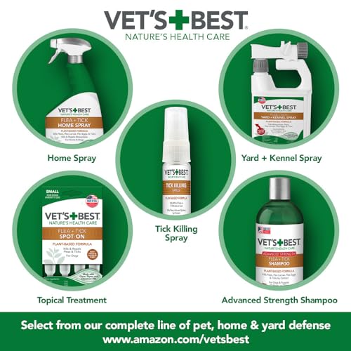 Vet's Best Tick Killing Spray | Tick Treatment Spray for Dogs | Plant-Based Formula | 1 Ounce