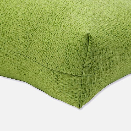 Pillow Perfect Pompeii Solid Indoor/Outdoor Wicker Patio Sofa/Swing Cushion Tufted, Weather and Fade Resistant, 18" x 56", Green