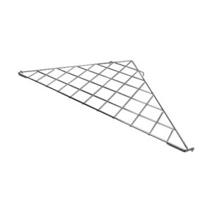 DBM IMPORTS 2 Pc - Chrome Corner Triangle Wire Grid Shelf Slat Grid Panel 24'' x 24'' x 32''