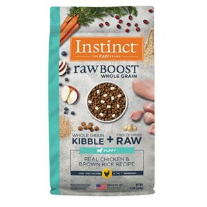 instinct raw boost puppy whole grain real chicken & brown rice recipe natural dry dog food, 4.5 lb. bag