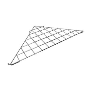 DBM IMPORTS 2 Pc - Chrome Corner Triangle Wire Grid Shelf Slat Grid Panel 24'' x 24'' x 32''