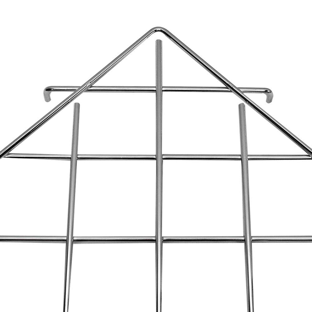 DBM IMPORTS 2 Pc - Chrome Corner Triangle Wire Grid Shelf Slat Grid Panel 24'' x 24'' x 32''