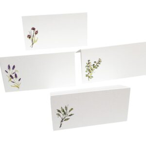 herb place cards (4 herbs) for dinner parties and events. table tent style, scored for easy folding. available in packages of 12, 24, 48 (24) multi