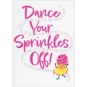 avanti press dancing cupcake a-press funny/humorous feminine birthday card for her/woman