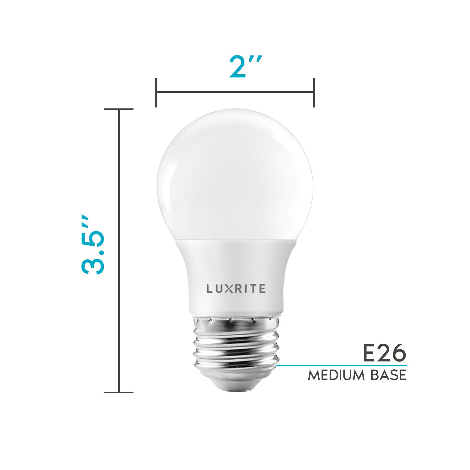 LUXRITE A15 LED Bulb 40W Equivalent, 7W, 3000K (Soft White), 600 Lumens, Enclosed Fixture Rated, Dimmable Ceiling Fan Light Bulbs, E26 Medium Base, UL Listed - Indoor and Outdoor (6 Pack)