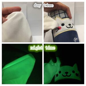 Glow in The Dark Fabric, Luminescent Phosphorescent Fabric, Glow Material for Clothes, Hats, Garments and Multiple Usage, Glows up to 5 Hours (39 x 53 inch)