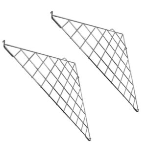 dbm imports 2 pc - chrome corner triangle wire grid shelf slat grid panel 24'' x 24'' x 32''