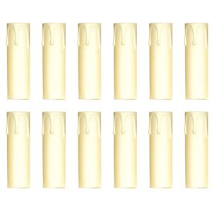 ciata - 12 pack - 4 inch ivory plastic drip candle covers with 13/16 inch inside diameter and 7/8 inch outside diameter (4 inch, ivory)