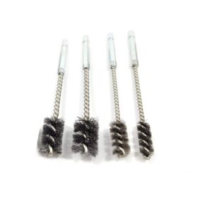 4 Piece Stainless Steel Wire Brush for ports, tubes, bearings and other common wire brush applications Power Drill Impact Driver - Hex Shank