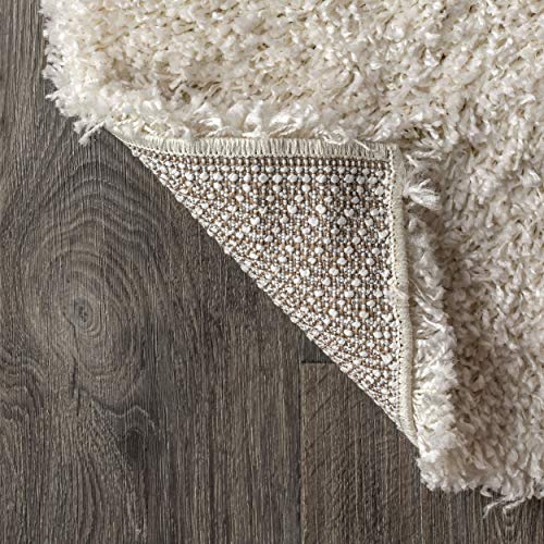 JONATHAN Y MCR106D-5 Mercer Shag Plush Indoor Area -Rug Contemporary Modern Bohemian Glam Solid Easy -Cleaning High Traffic Bedroom Kitchen Living Room, 5 X 8, Cream