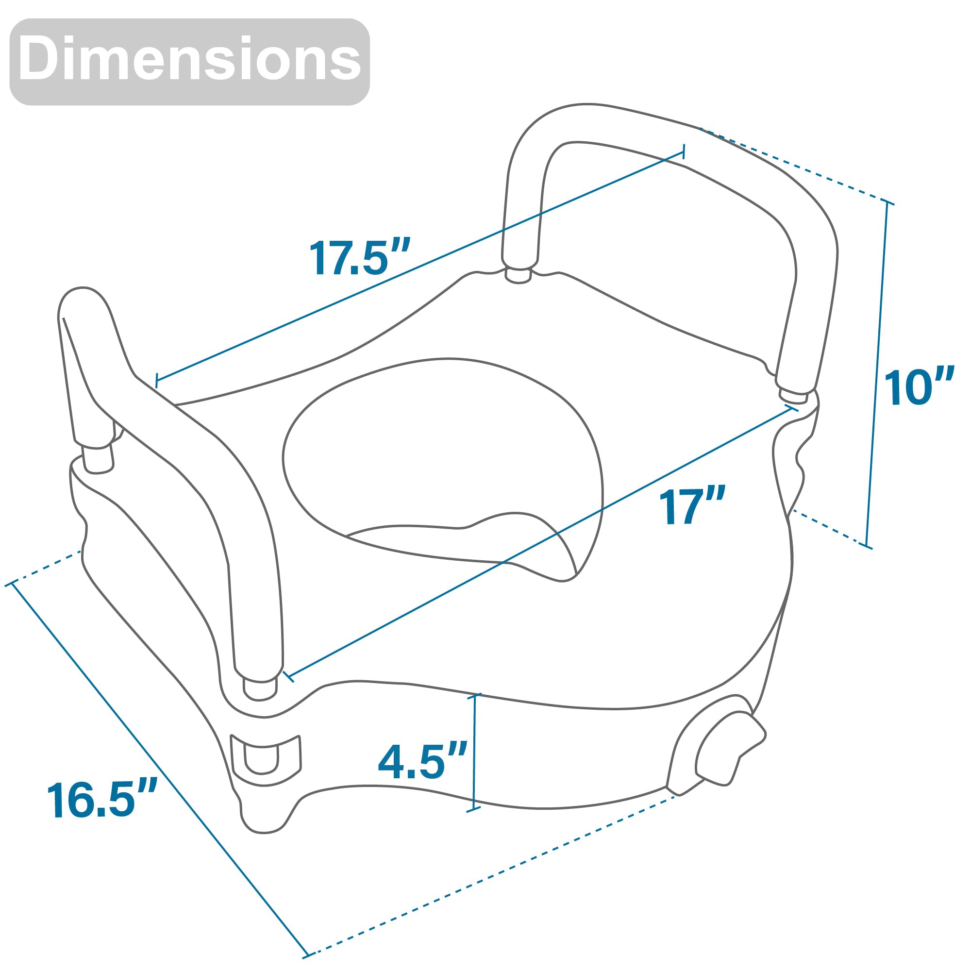 Vaunn Shower Chair Bath Seat with Padded Arms, Removable Back and Adjustable Legs and Vaunn Raised Toilet Seat and Elevated Commode Booster Seat Riser Bundle